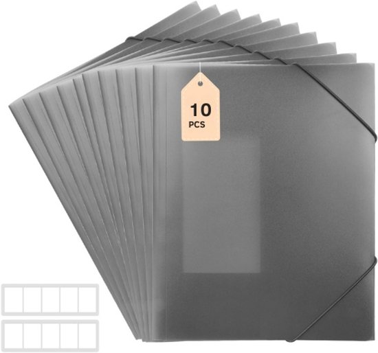 Postmap A4 School – Map 10 Stuks, Hoekband Elastieksluiting, Losbladige ...