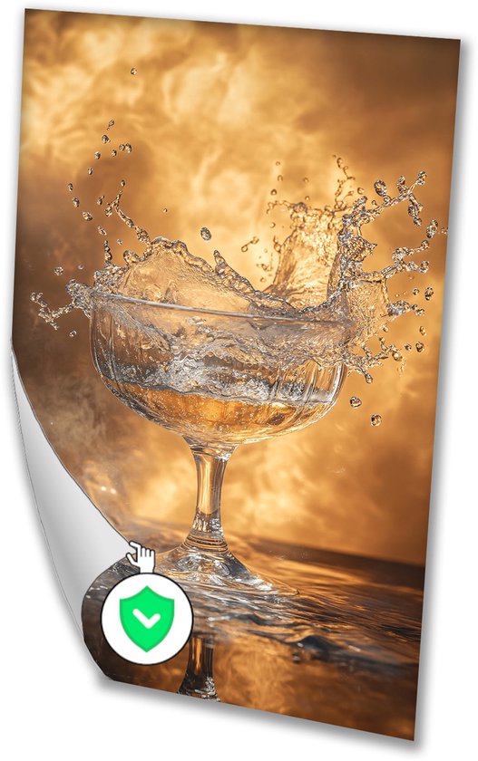 Dynamisch glaswerk met spetters - Sprankelend posters - Poster glas - Hyperrealisme -... | bol