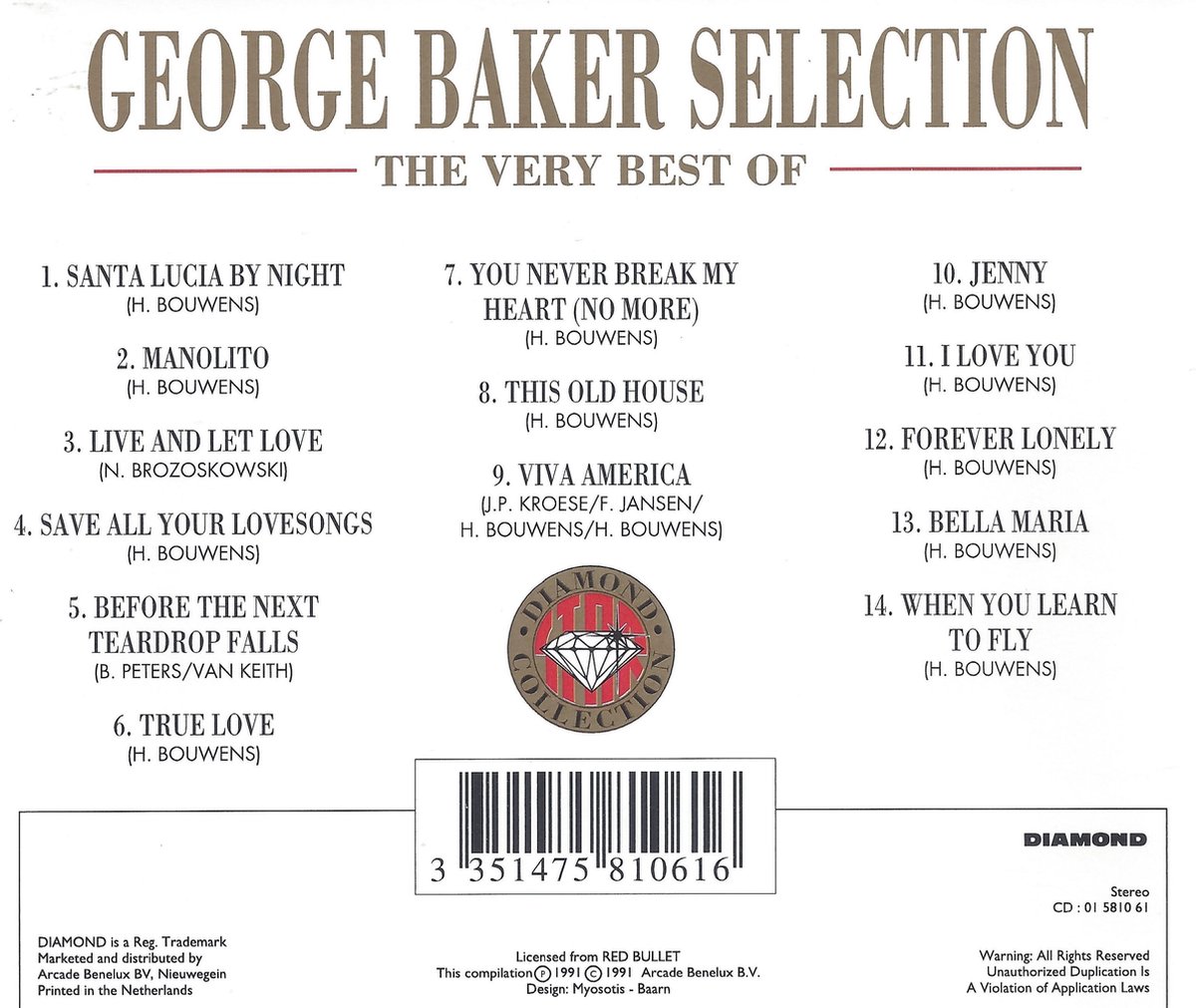 The Very Best Of Diamond Collection, George Baker Selection | CD (album ...