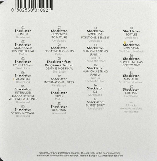 Fabric 55 Shackleton, Shackleton | CD (album) | Muziek | bol