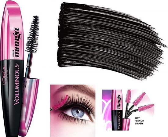 L'Oréal Paris Voluminous Miss Manga Mascara - 374 Blackest Black | bol.com