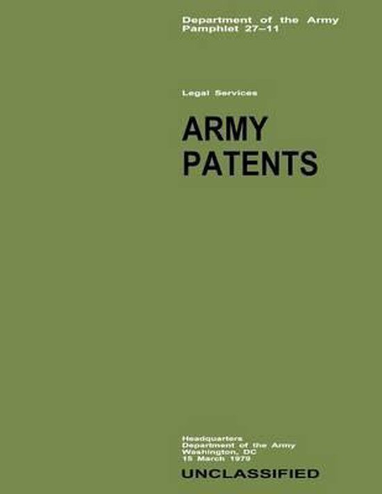 Army Patents (Pamphlet 27-11), Department Of The Army | 9781480237780 ...