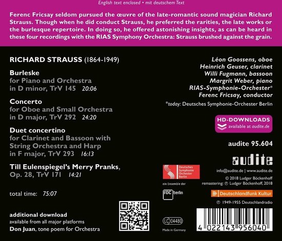 Ferenc Fricsay, Léon Goosen, RIAS Symphony Orchestra - Strauss ...