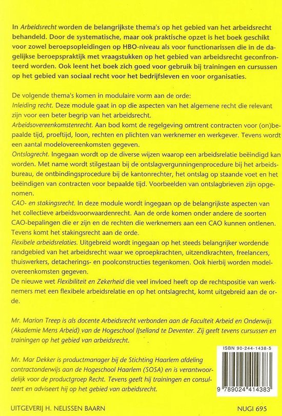 ARBEIDSRECHT | 9789024414383 | Marion Treep | Boeken | bol