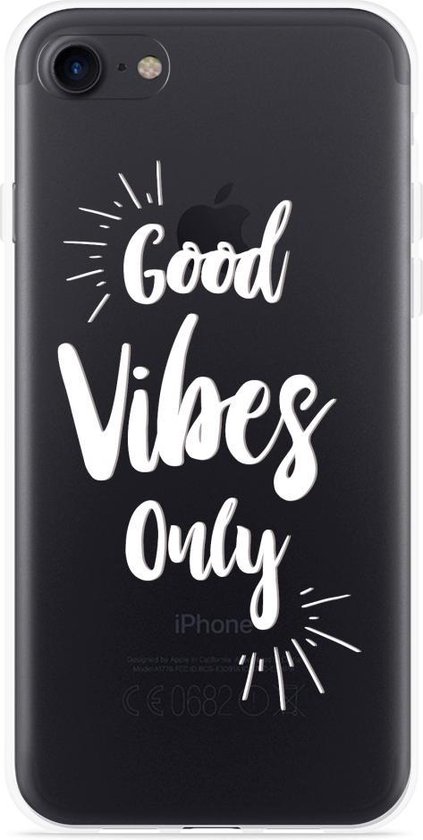 Cazy Hoesje geschikt voor iPhone 7 - Good Vibes wit | bol