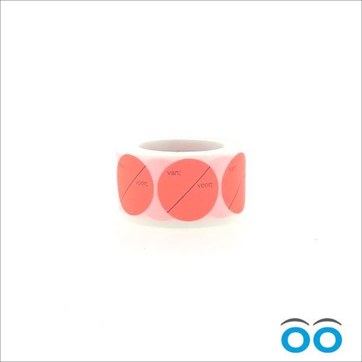 Etiketten - Stickers - fluor rood | AFPRIJZEN en RECLAME | 2 rollen van ...