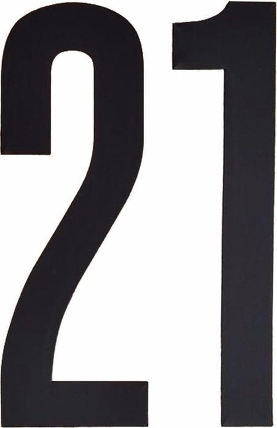 Cijfer sticker 21 zwart 10 cm | bol.com