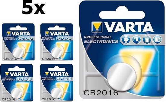 5 Stuks - Varta CR2016 Professional Electronics 3V 90mAh Lithium knoopcel | bol.com