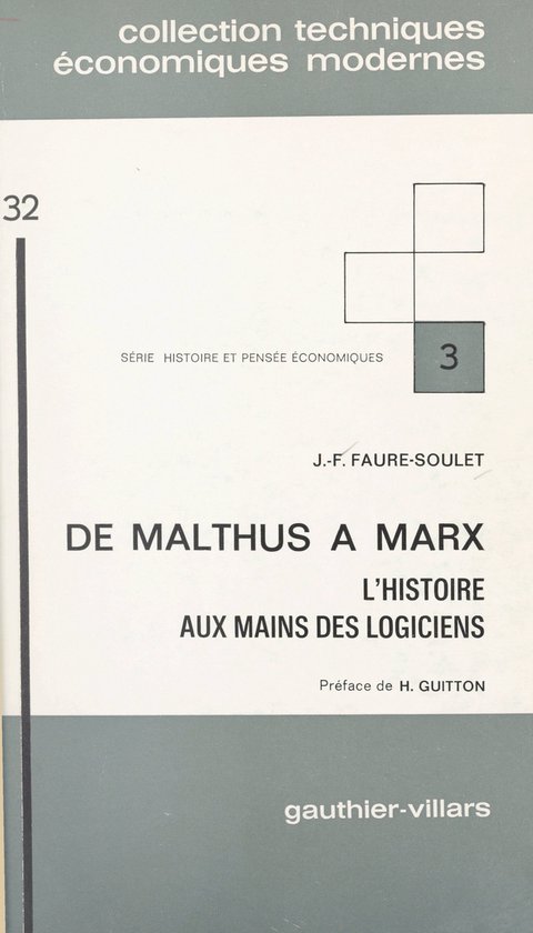 De Malthus à Marx (ebook), Jean-François Faure-Soulet | 9782706203527 ...