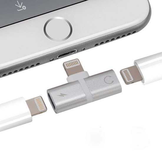 Audio Splitter Adapter | 2 Lightning Poorten | Stereo Sound | Opladen ...