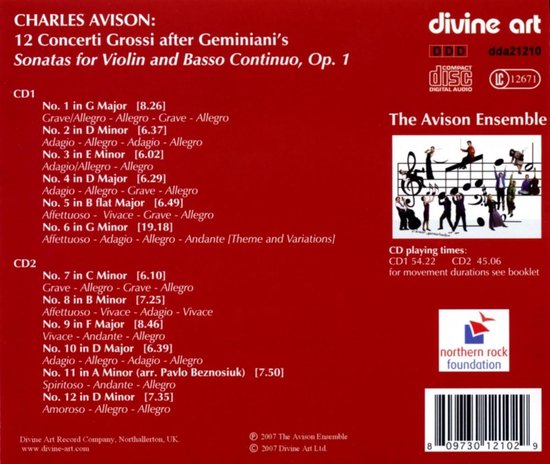 Avison Ensemble - Avison: 12 Concerti After Geminiani (2 CD), Avison Ensemble | Muziek | bol