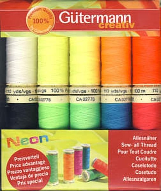 GÜTERMANN NEON NAAIGAREN SET, 10 KLOSJES a 100 METER. | bol.com