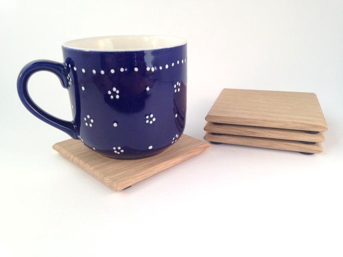 Houten, handgemaakte onderzetters, set van 4 stuks | bol.com