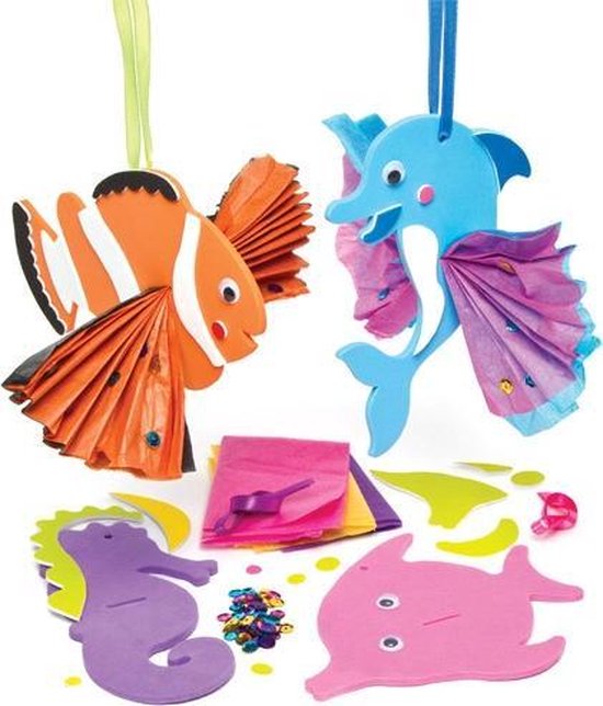 Maak je eigen vouwdecoratiesets met zeedieren - knutselspullen voor ...