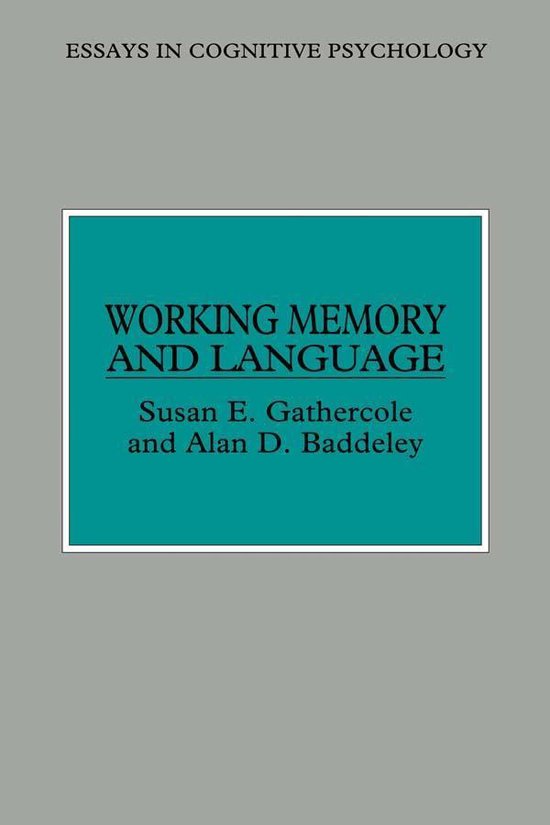 Working Memory and Language Processing (ebook), Susan E. Gathercole ...