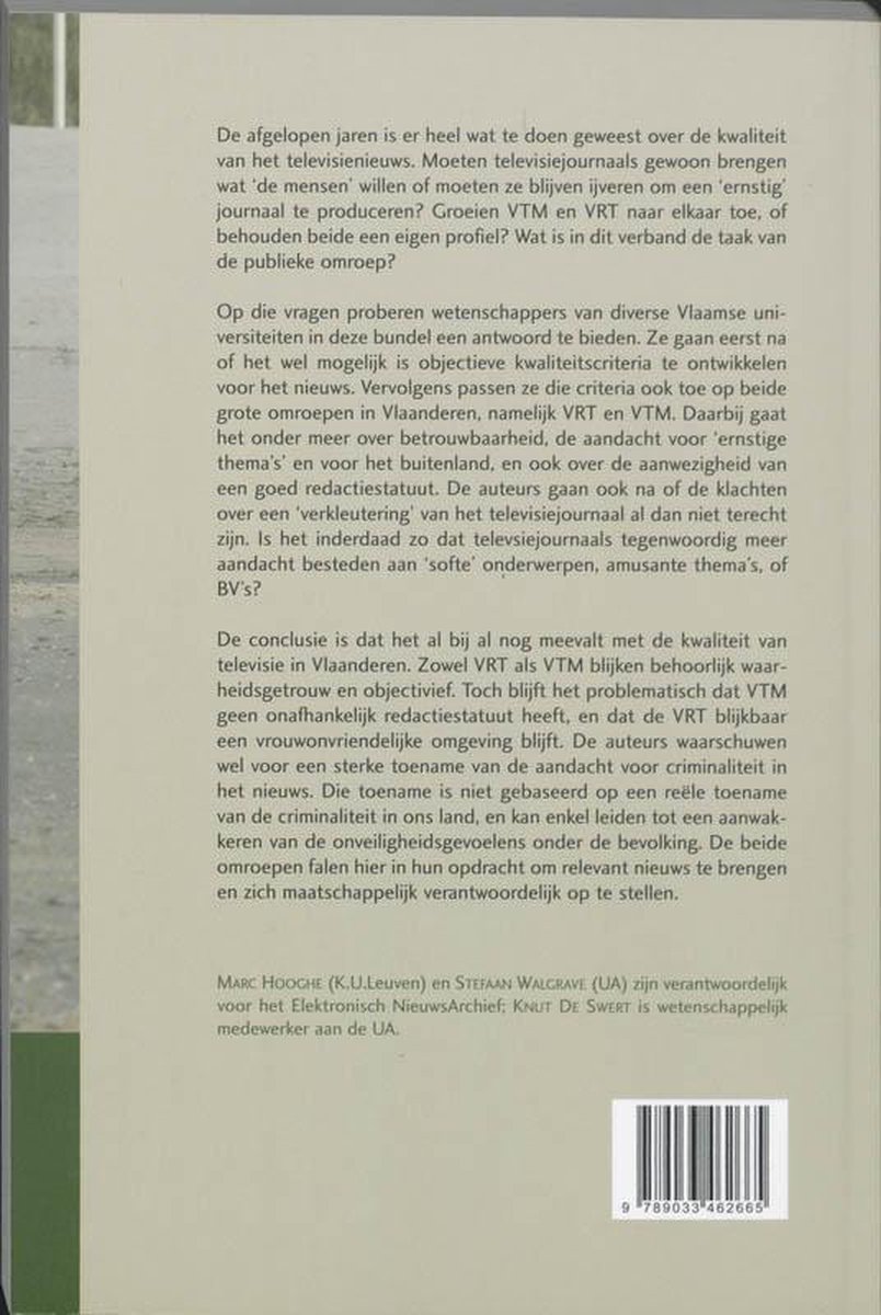De Kwaliteit Van Het Nieuws | 9789033462665 | Marc Hooghe | Boeken ...