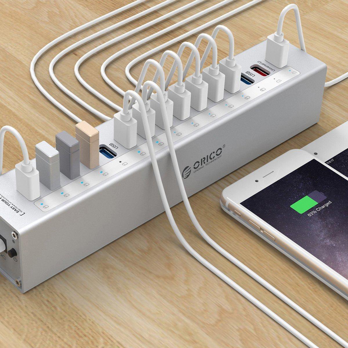 Orico - USB inbouw wandcontactdoos stopcontact met 4x 2.4A USB ...