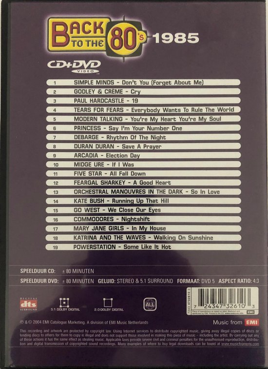 Back to the 80's - DVD + CD - 1985 | bol