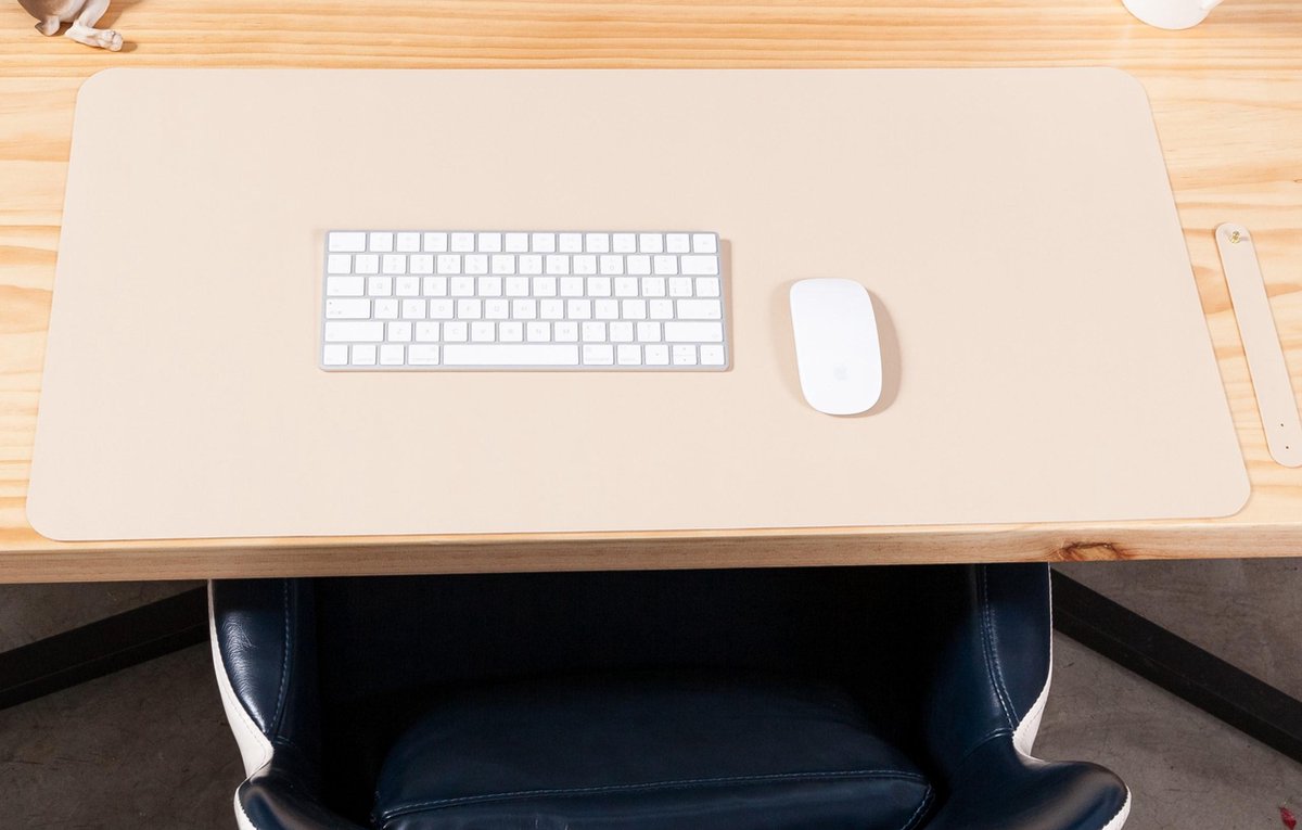 Bureau onderlegger|90*45cm|Beige - Leer| Muismat|Bureau mat|Desktop mat ...