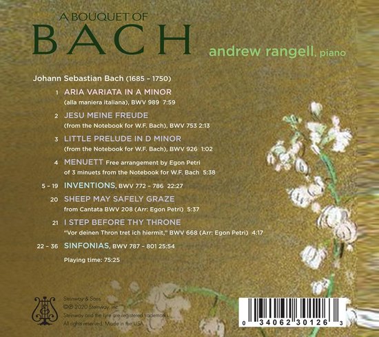 Andrew Rangell - A Bouquet Of Bach (CD), Andrew Rangell | Muziek | bol