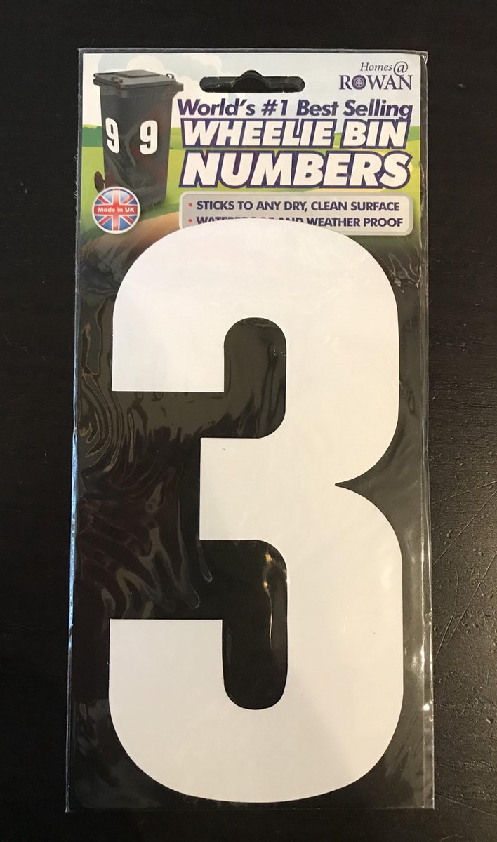 huisnummer sticker - nr. 3 - wit groot- huisnummer stickers ...