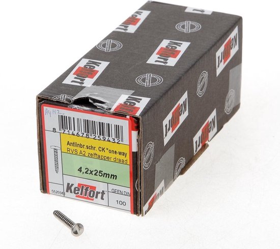 Kelfort Anti-inbraakschroef zelftappend RVS A2 3.5 x 25mm | bol.com