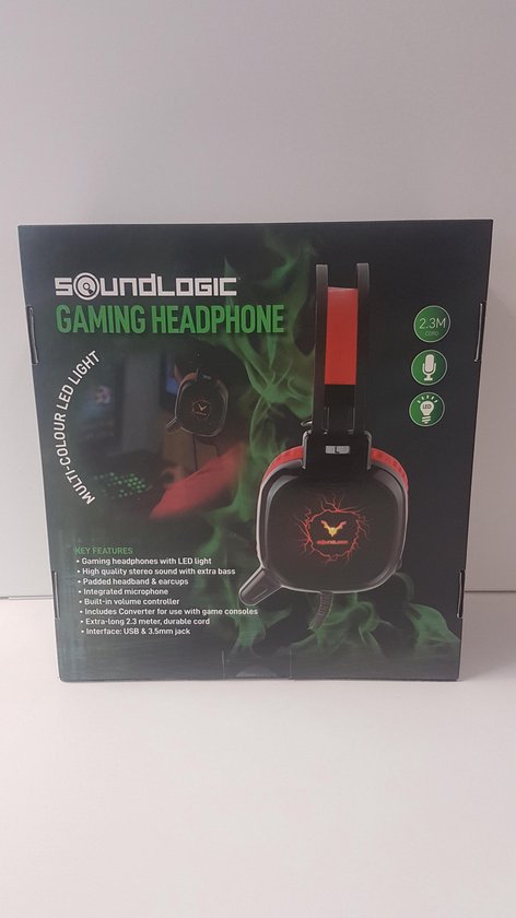 Soundlogic - Gaming Headset - LED Verlichting - Rood | bol