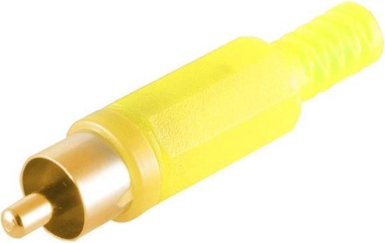 Tulp (m) audio/video connector - verguld - plastic / geel | bol