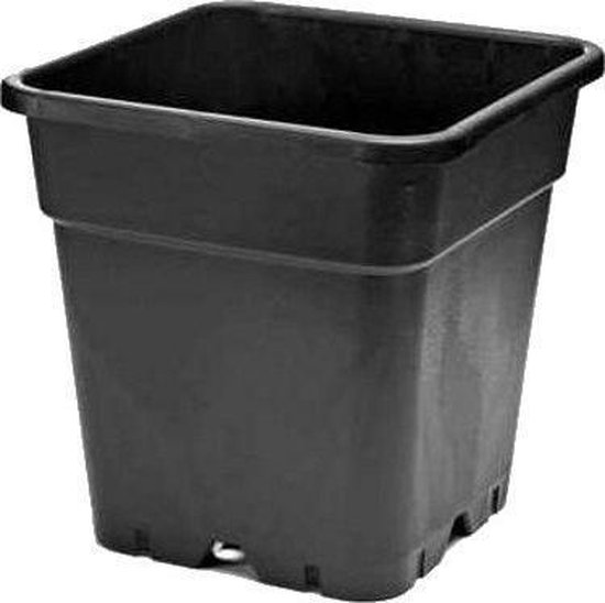Bato Vierkante Pot - 18 Liter - 30x30 cm - Zwart | bol