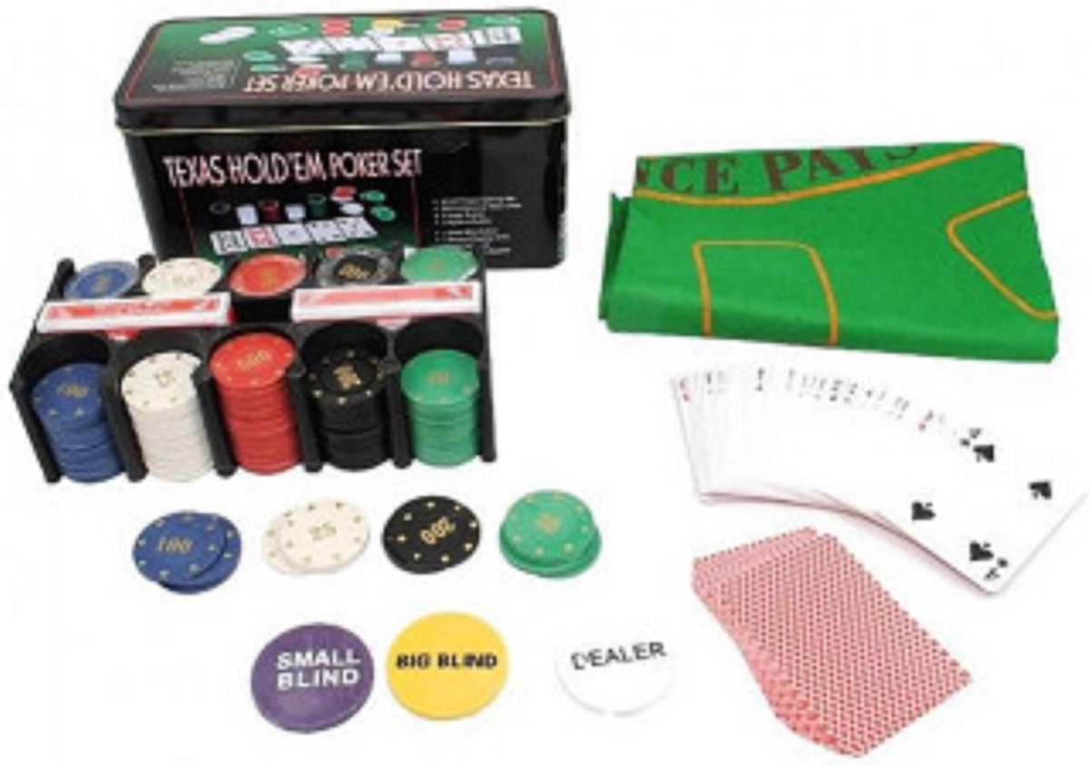 XL Pokerset 200 chips - Pokertafel - Casino Style - Texas Hold’em | bol