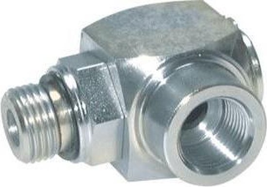 G 3/8'' M/F Verzinkt Stalen Elbow 90deg Draaidoorvoer Hoge druk 400 Bar - Hydrauliek -... | bol