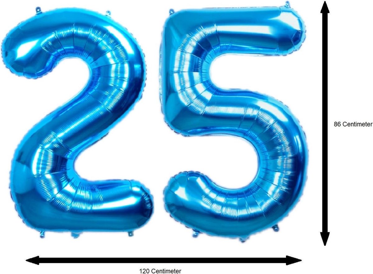 Folie Ballon Cijfer 25 Jaar Cijferballon Feest Versiering Folieballon ...