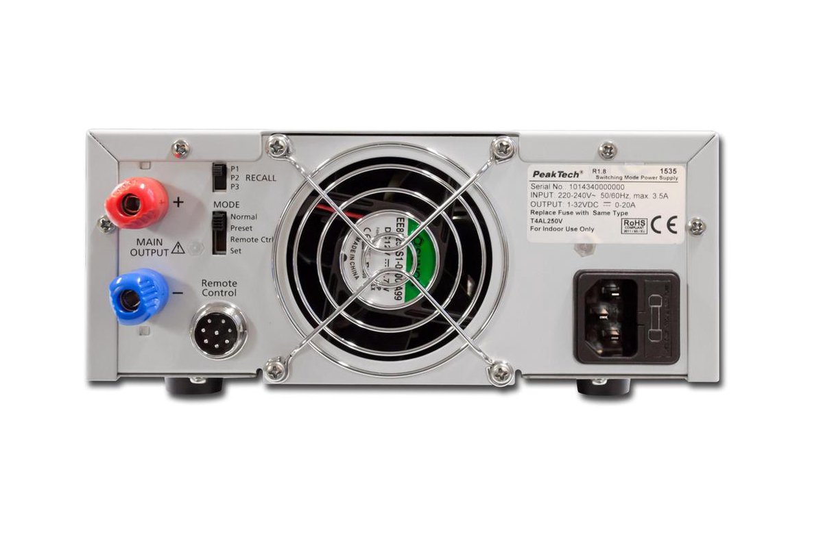 Peaktech 1525 - DC laboratorium voeding - 1 tot 16V - 0 tot 40A | bol