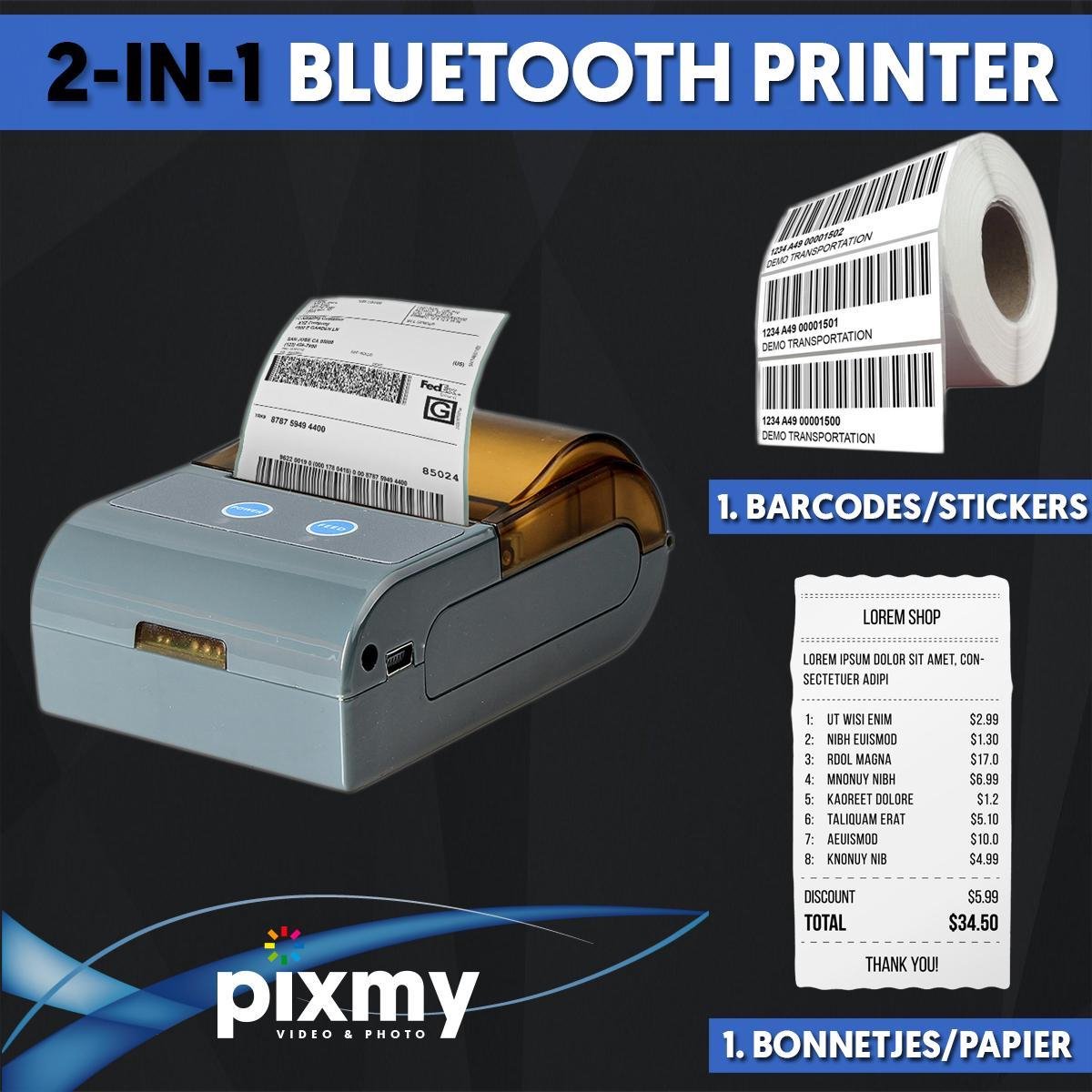 Labelprinter Bluetooth – Bluetooth Bonprinter – Kassabon Printer ...