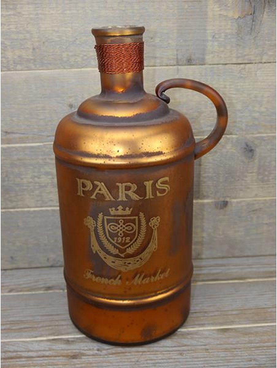 Decoratieve flasvaas - Vaas met opdruk- Vintage stijl vaas - Franse ...