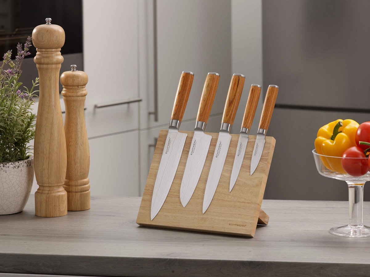 ECHTWERK damascus messenset 6-delig. incl. magnetisch messenblok van ...