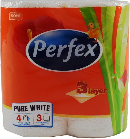 Perfex toiletpapier 3-laags, 40-rollen 4-rollen per pak | bol.com
