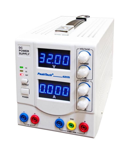 PeakTech 6205 - digitale voeding, 0 - 30 V / 0 - 5 A DC | bol