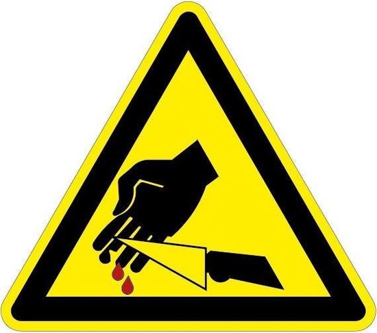 Snijgevaar met mes sticker 50 mm - 10 stuks per kaart | bol.com