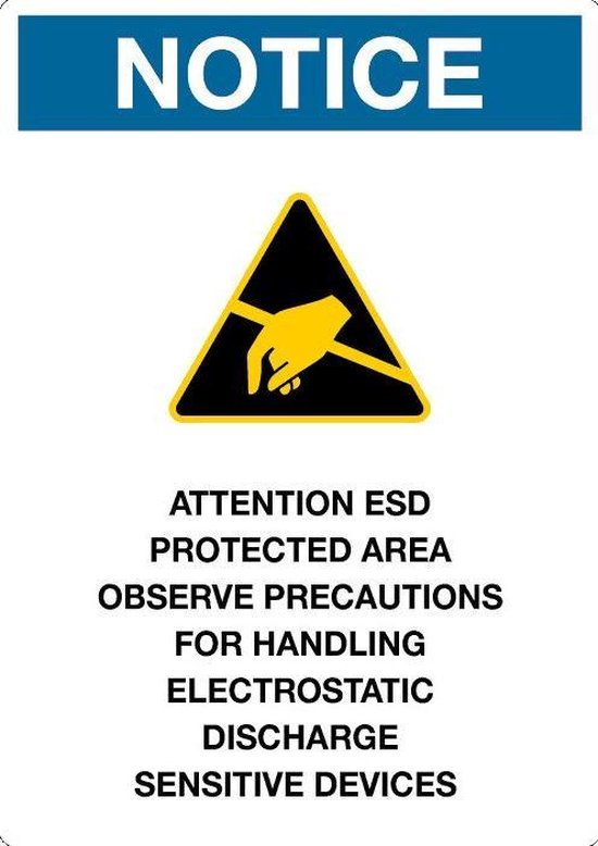 Sticker 'Notice: Observe precautions for handling electrostatic ...