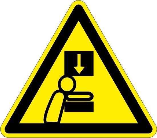 Waarschuwingssticker beknelling pers 300 mm | bol