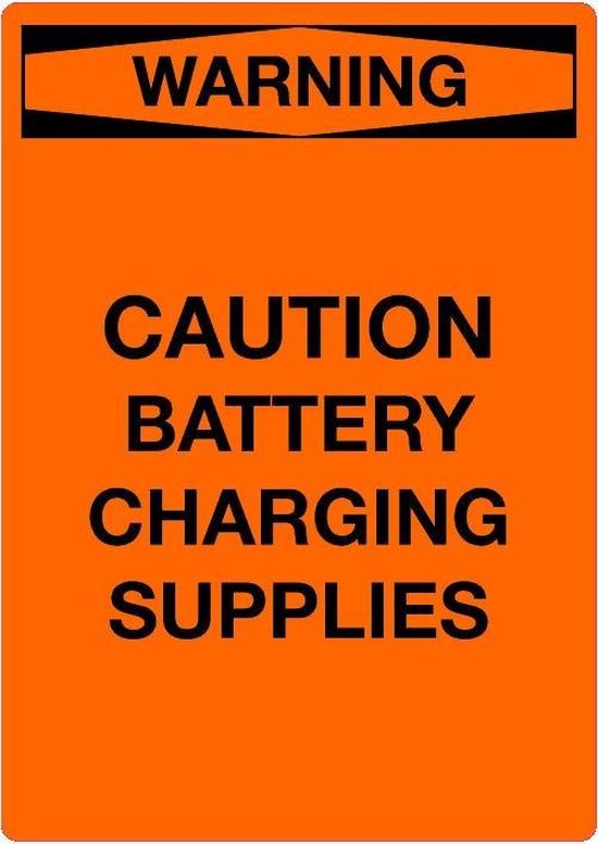Sticker 'Warning: Caution, battery charging supplies' 148 x 105 mm (A6 ...