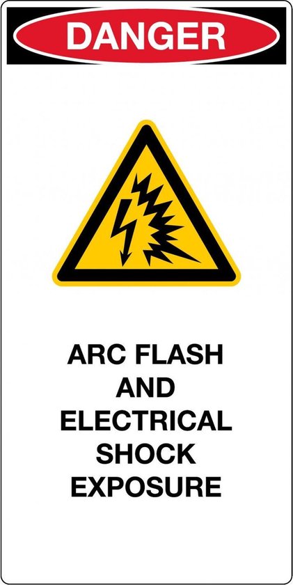 Sticker 'Arc flash and electrical shock exposure', 297 x 210 mm (A4) | bol