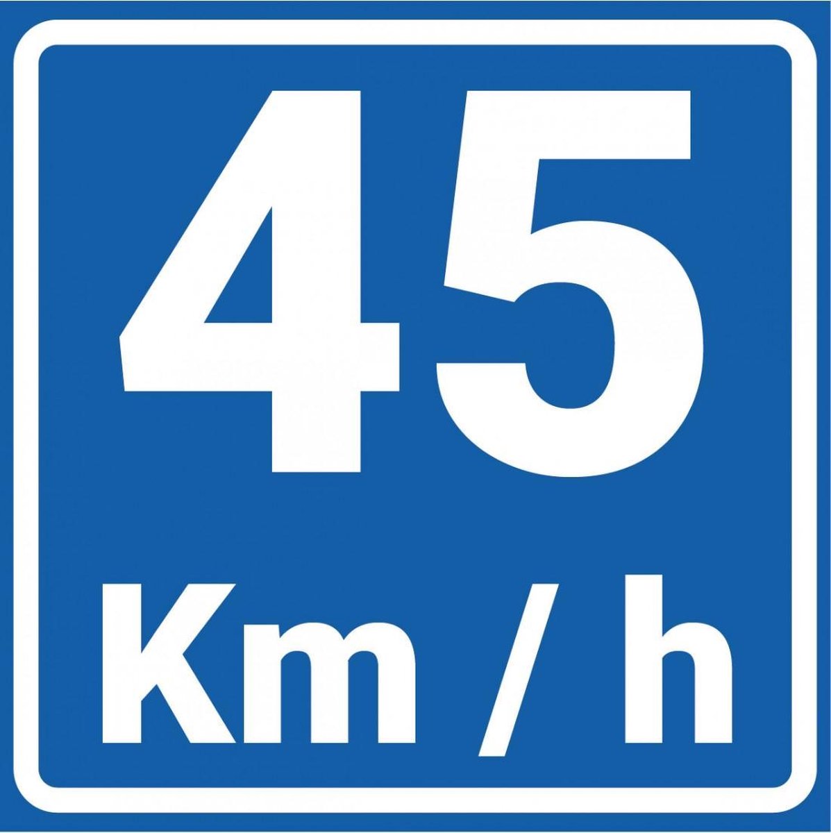 Adviessnelheid 45 km sticker, A4 100 x 100 mm | bol.com