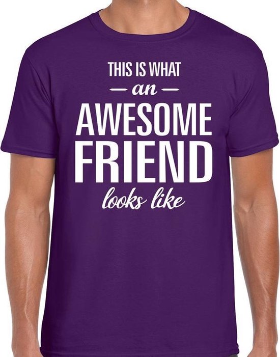 This is what an awesome friend looks like cadeau t-shirt paars heren ...