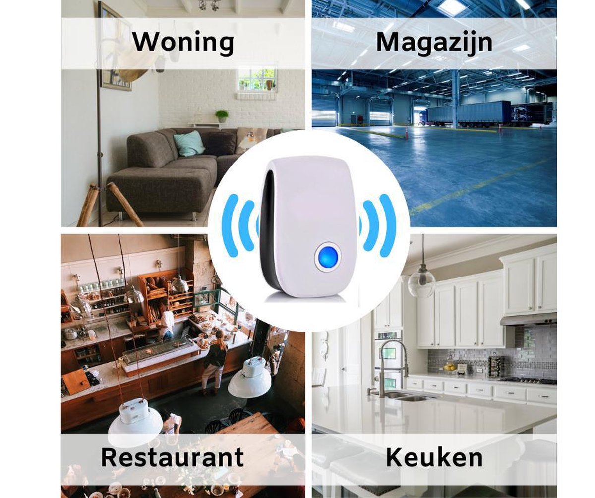 4x Pest Reject Pro Ongediertebestrijding Ratten Verjager - Ultrasone ...