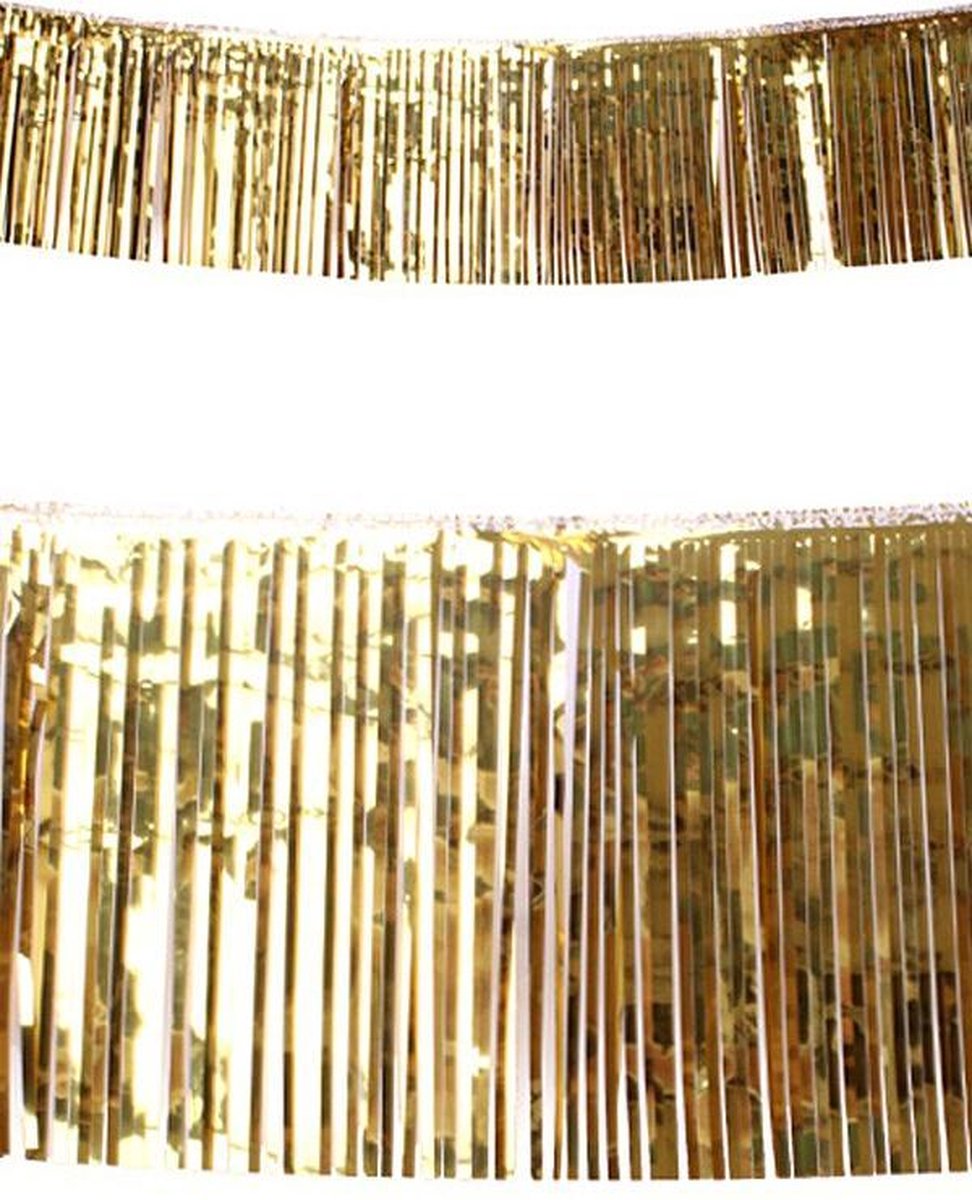 Franje slingers goud fringe 6 meter - festival slinger franjes slierten ...
