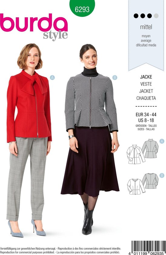 Burda Naaipatroon 6293 - Jas in Variaties | bol.com