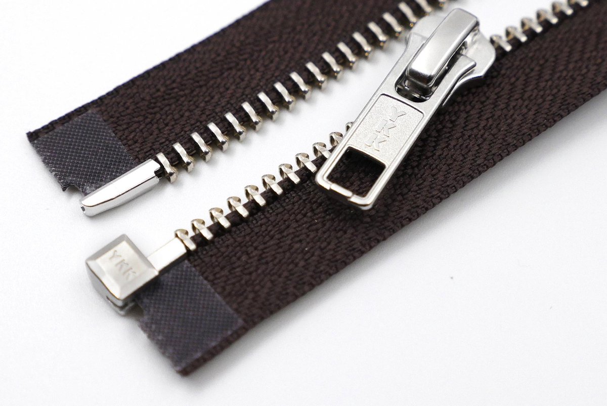 YKK Metalen Deelbare rits, 80 cm, zilverkleurig (nikkel), maat 5, geremde sluiter -... | bol.com