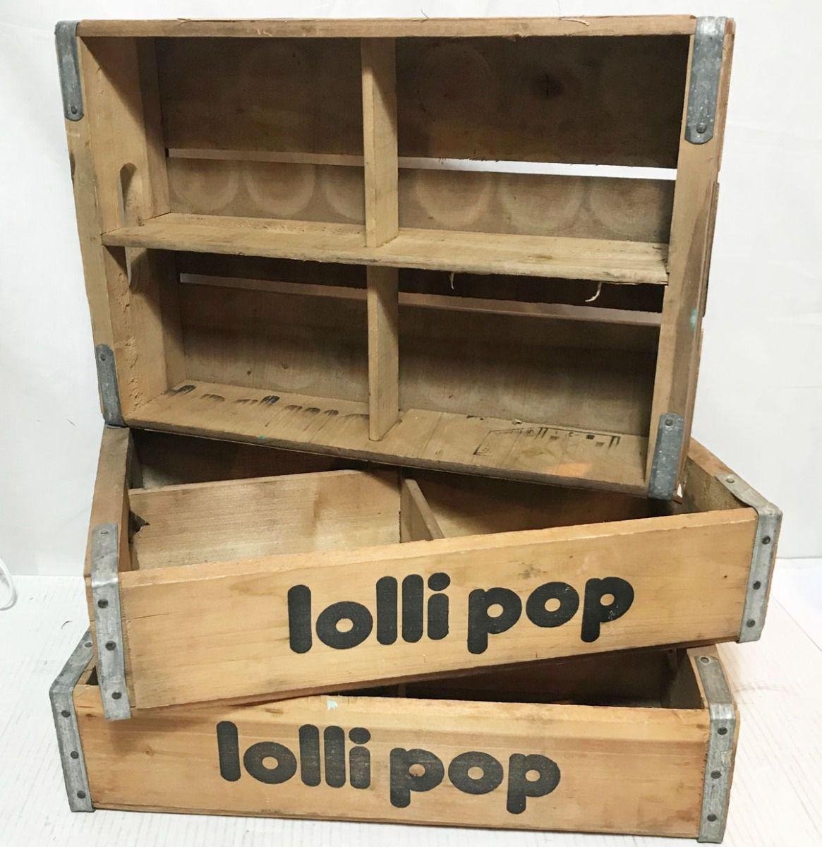 Originele Vintage Houten Lolli Pop Flessenkrat | bol.com
